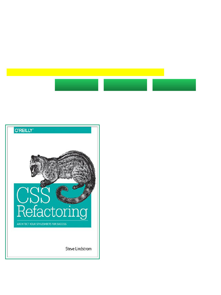 (Ebook) CSS Refactoring: Architect Your Stylesheets for Success by ...