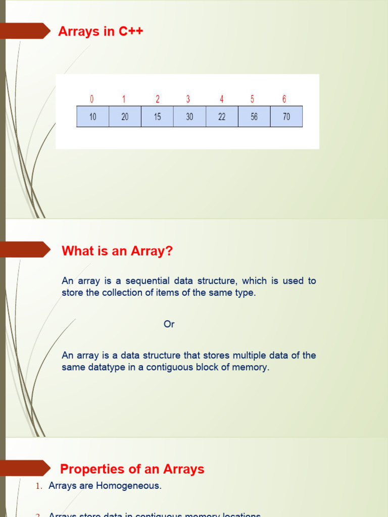 Arrays in C++ | PDF | Integer (Computer Science) | Computer Science