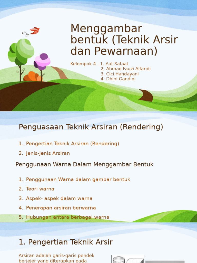 Kel.4 (Teknik Arsir Dan Pewarnaan) | PDF