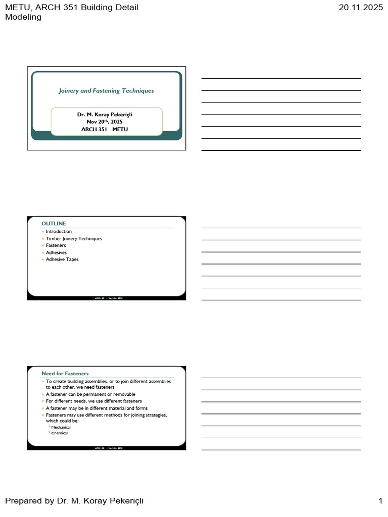 Lecture 8 Handout 20251120 | PDF | Adhesive | Screw