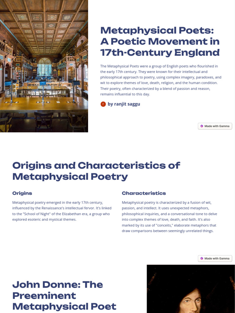 980 Metaphysical Poets A Poetic Movement in 17th Century England | PDF ...