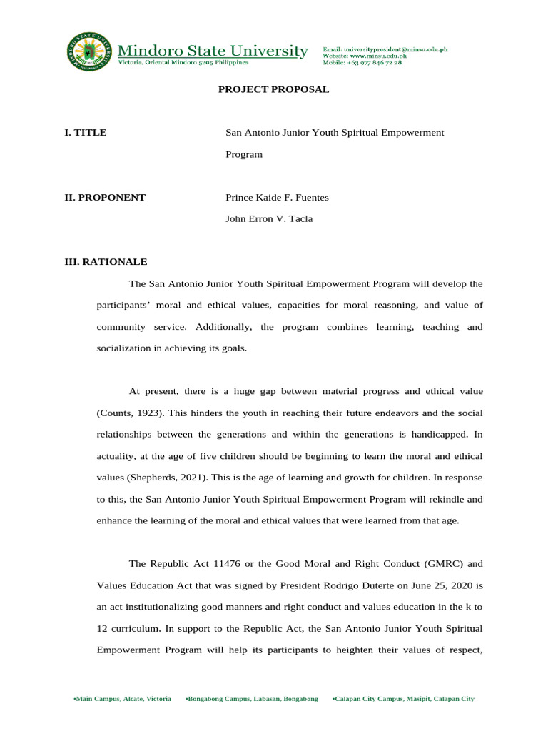 NSTP - Project Proposal | PDF | Social Psychology