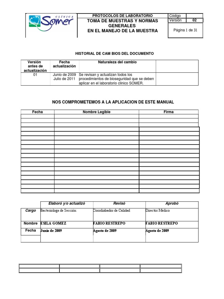 Toma de Muestras de Laboratorio