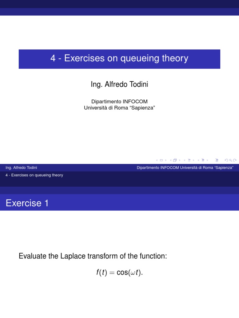 7 - Exercises On Queueing Theory | PDF | Applied Mathematics | Statistical Theory