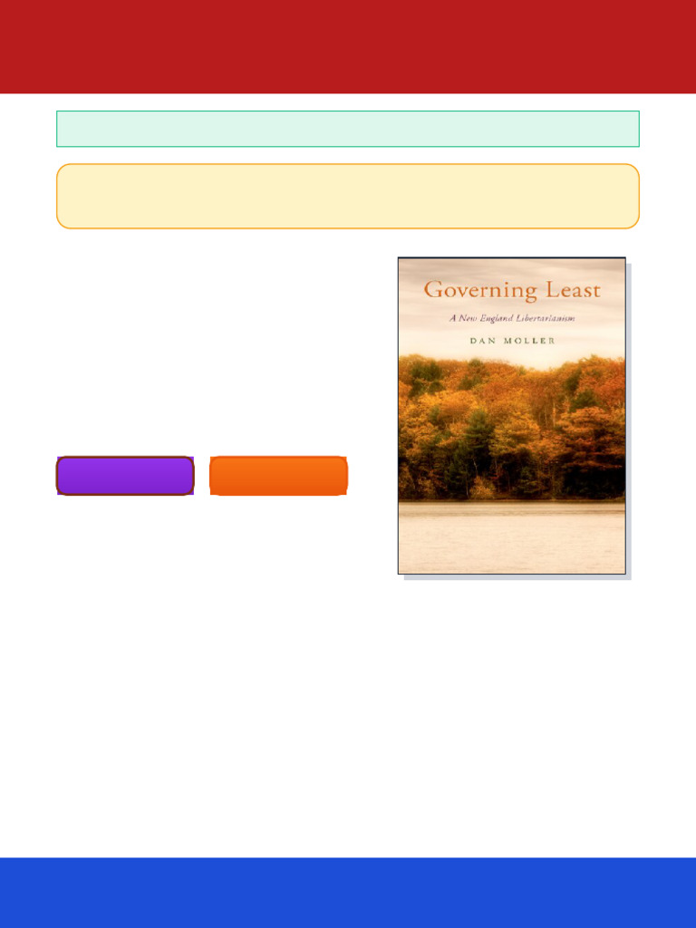 Governing Least: A New England Libertarianism Dan Moller Ebook Newly ...