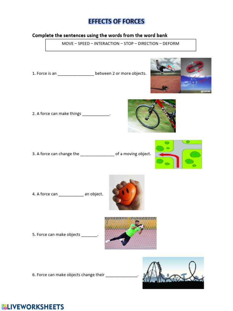 Effects of Forces Worksheet | PDF