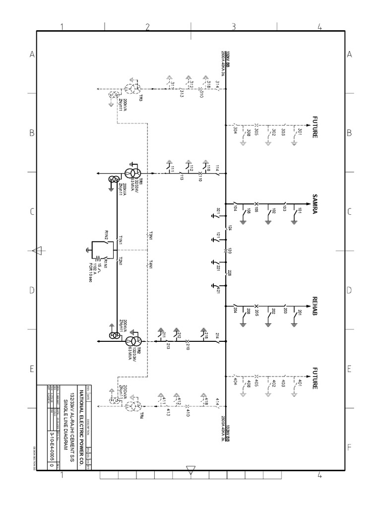 132/33kV Single Line Diagram for S/S | PDF
