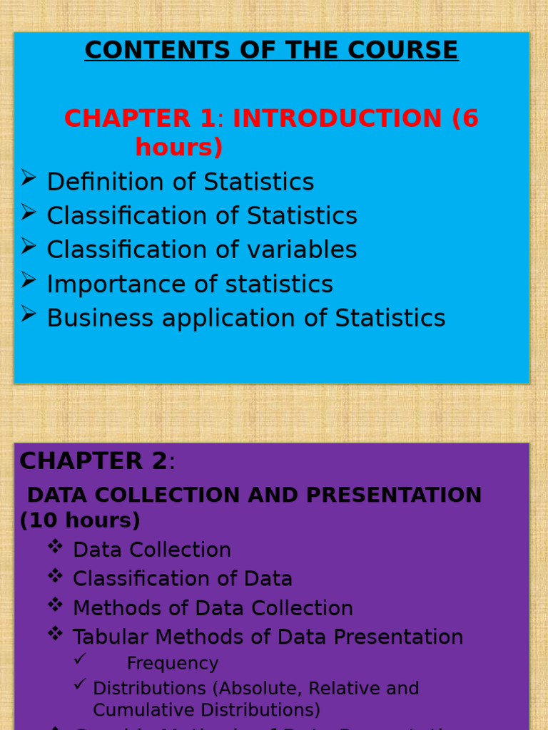 Statistics Course Overview and Content | PDF