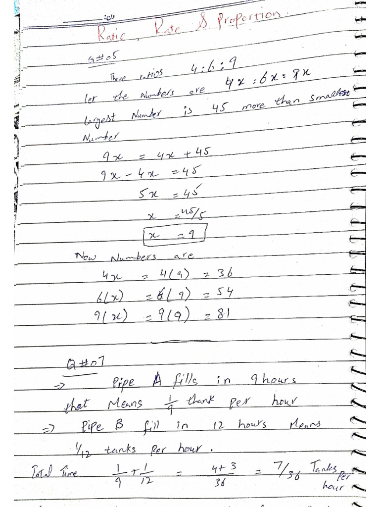 Rates Ratio and Proportion (Solved) | PDF