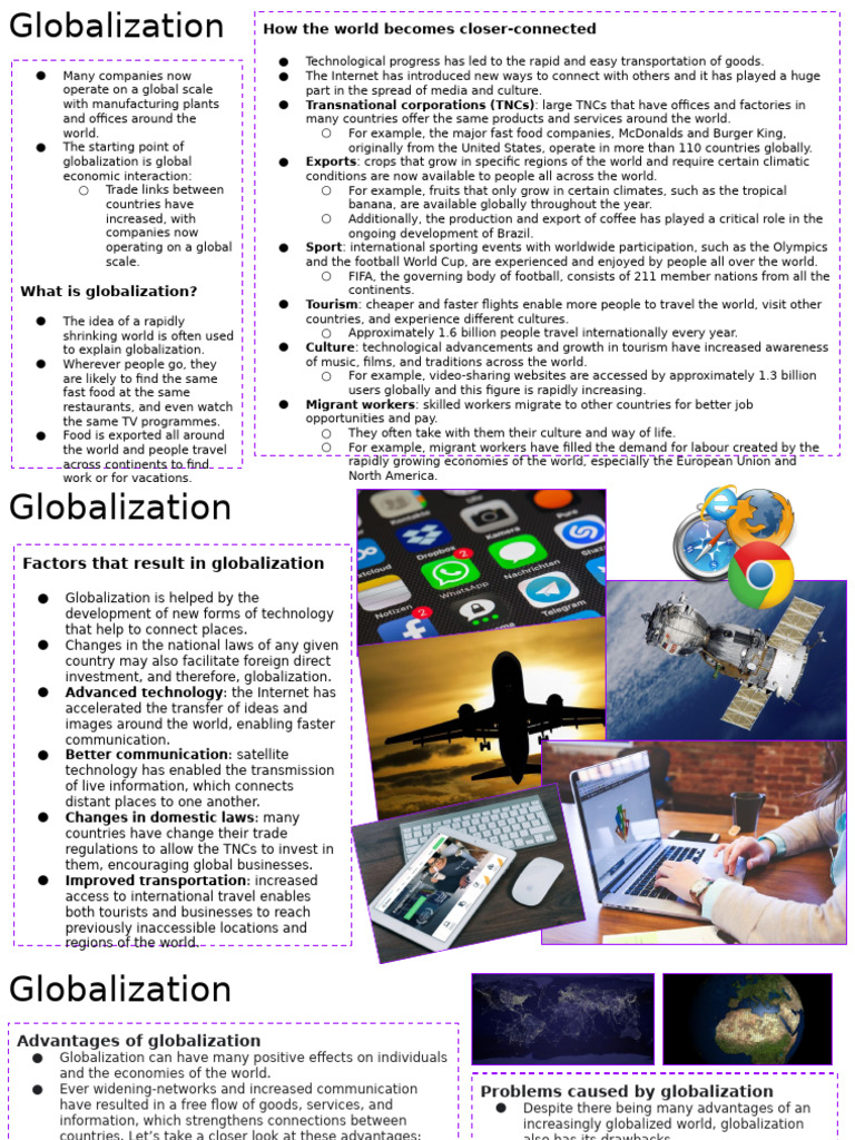 Globalization Information Sheet | PDF | Globalization | Unemployment