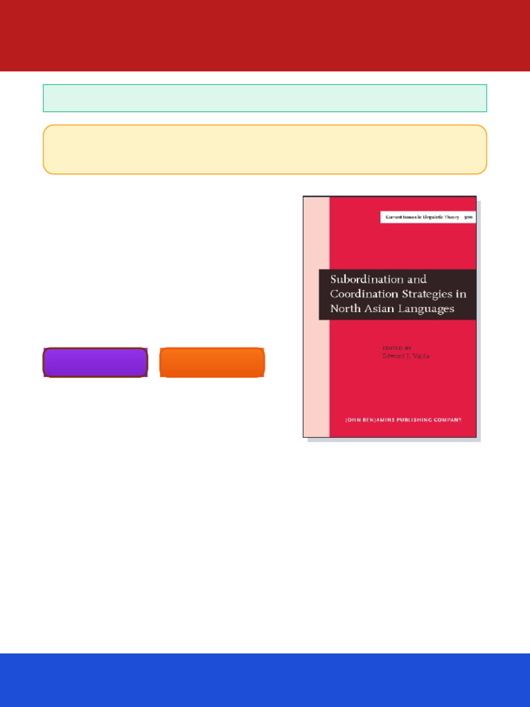 Subordination and Coordination Strategies in North Asian Languages 1st ...