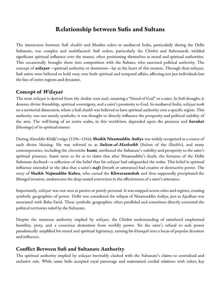 Sufis and State | PDF | Sufism | Islamic Mysticism