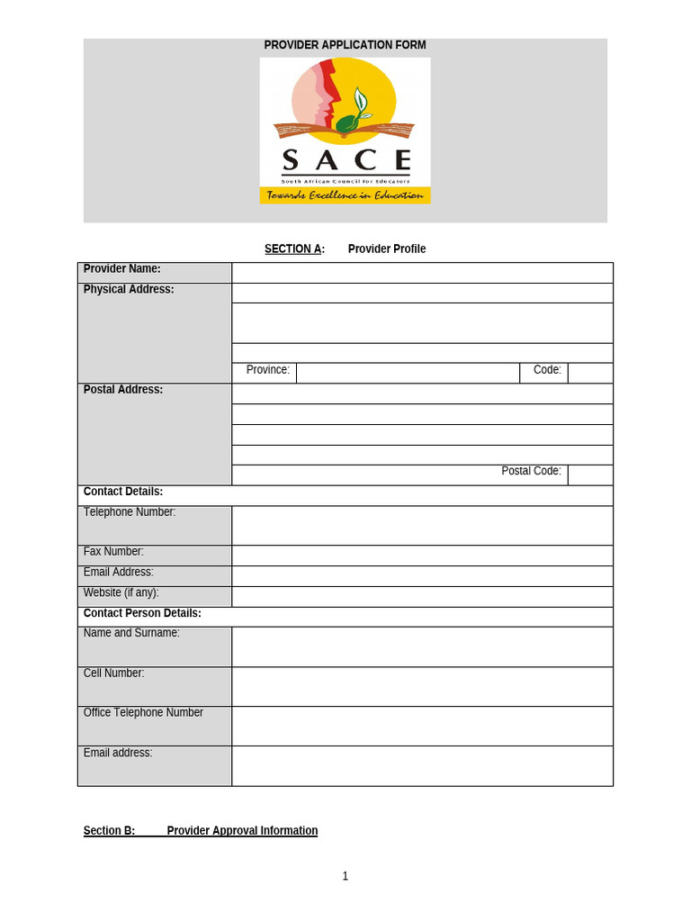 Provider Application Form | PDF