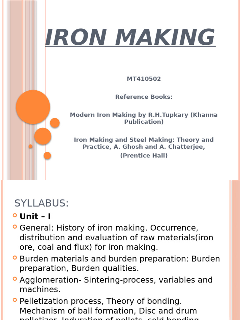 Iron Making: History and Processes | PDF | Blast Furnace | Coke (Fuel)