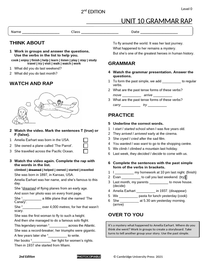 Thk2e BrE L0 Grammar Rap Unit 10 | PDF | Linguistic Morphology ...