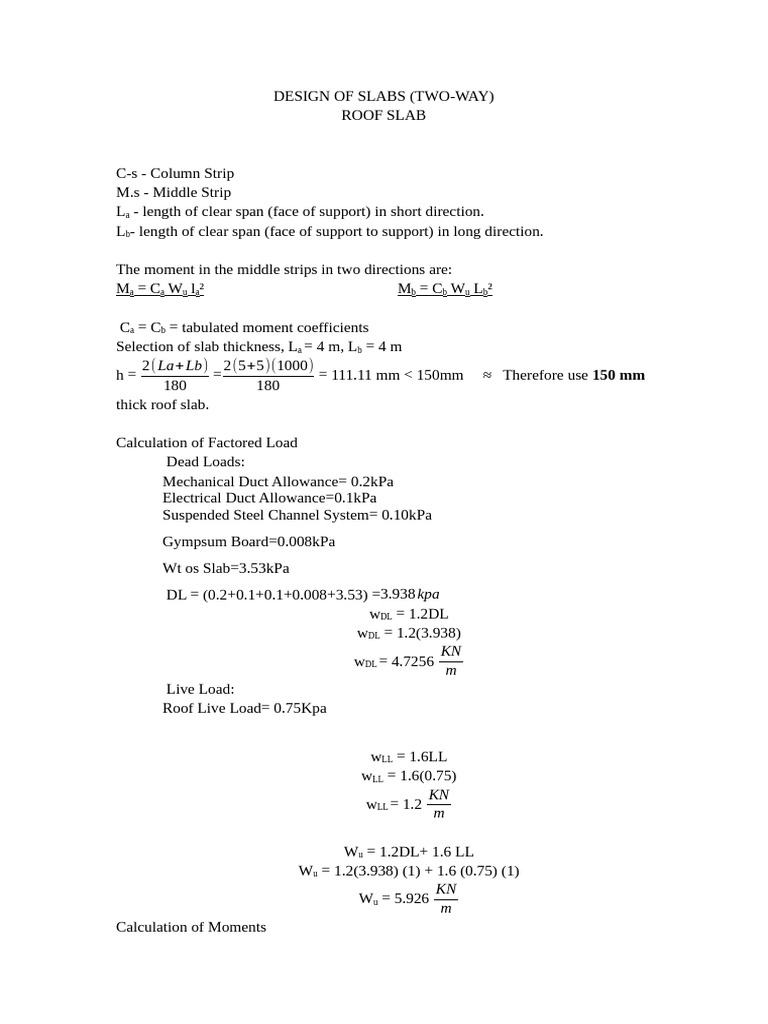 Design of Slabs Final (Edited) | PDF | Structural Engineering | Materials