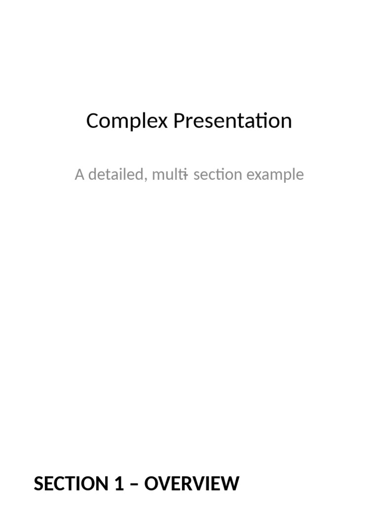 Complex Presentation | PDF