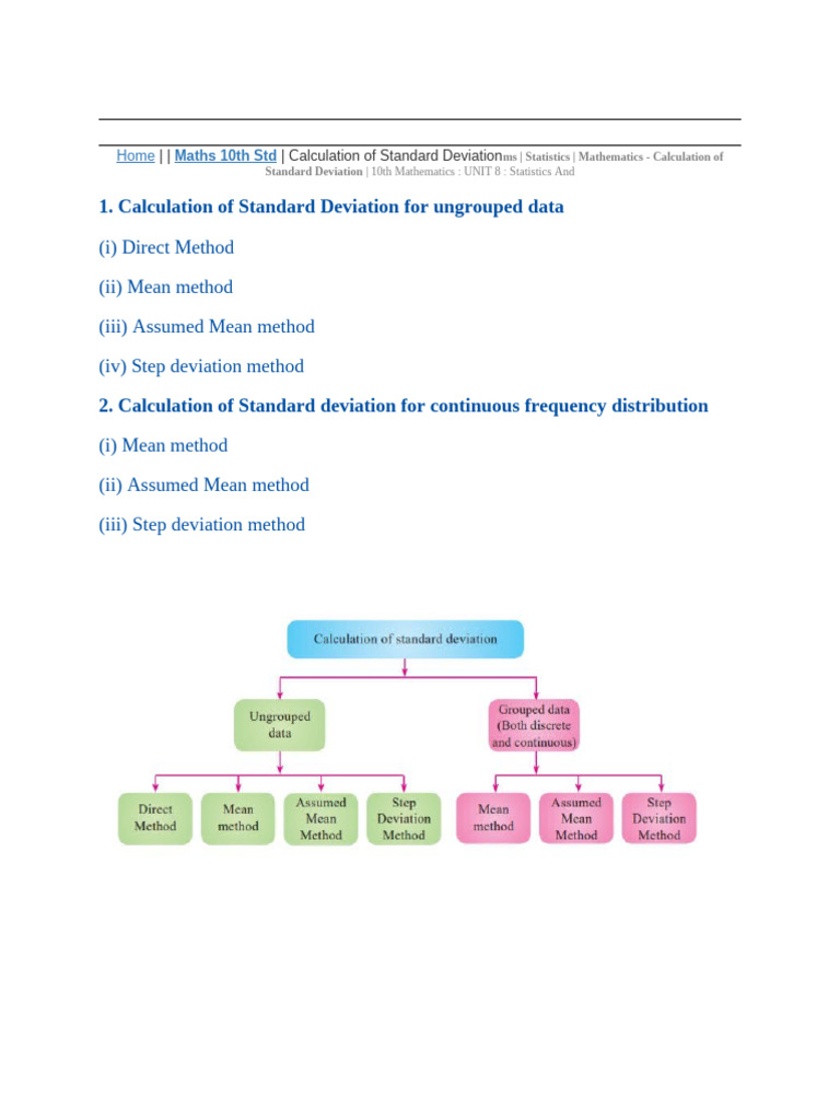 Standard Deviation Calculation Methods | PDF | Standard Deviation ...