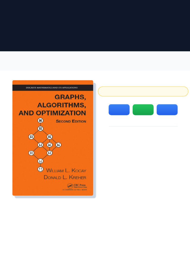 Graphs Algorithms and Optimization 2nd Ed Edition Kocay: Original ...
