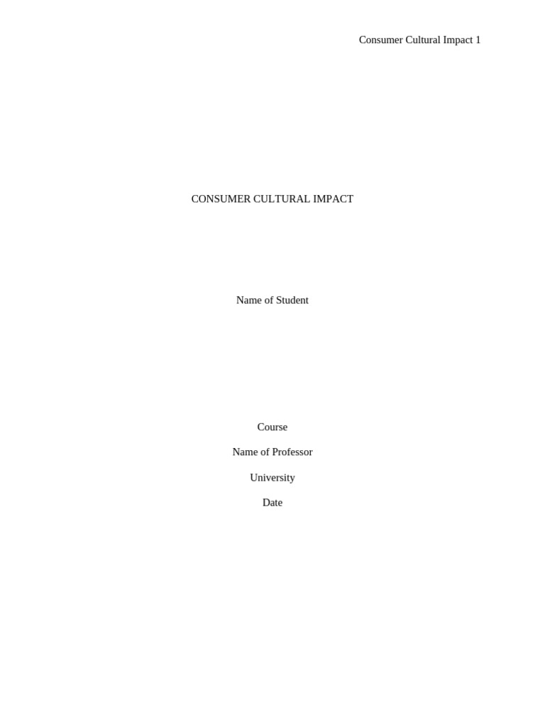 Consumer Cultural Impact | PDF | Consumerism | Advertising
