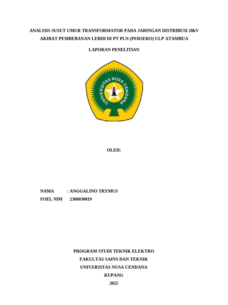 Analisis Susut Umur Trafo 20kV PLN Atambua | PDF