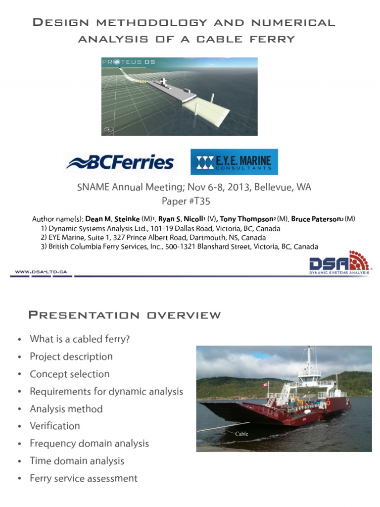 Cable Ferry Design and Analysis Guide | PDF | Ferry | Ships
