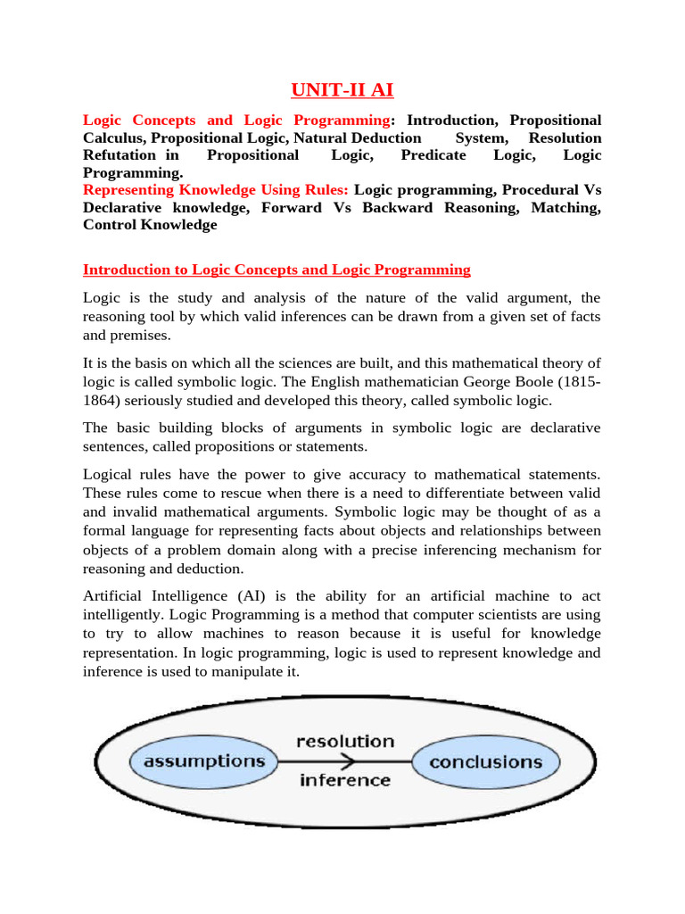 Ai Unit-Ii | PDF | Logic | First Order Logic