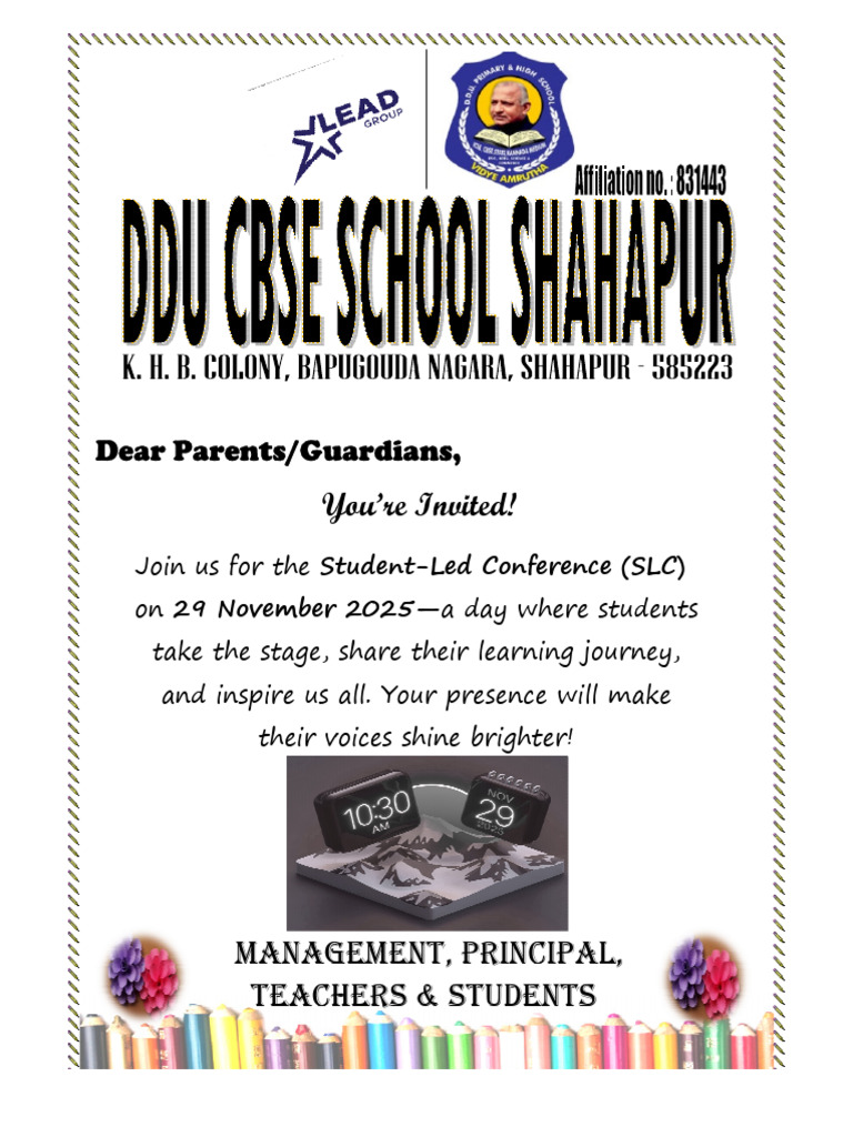 Student-Led Conference Invitation 2025 | PDF