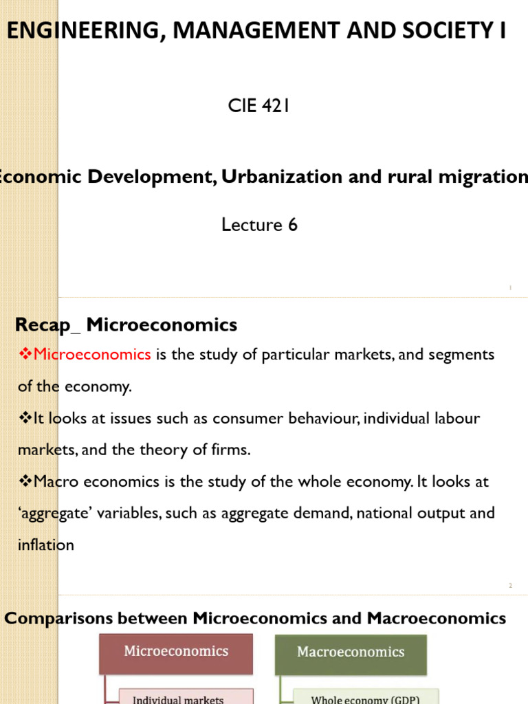 Lecture 6 - CIE 421 - 2021 - 2022 | PDF | Human Migration | Economics