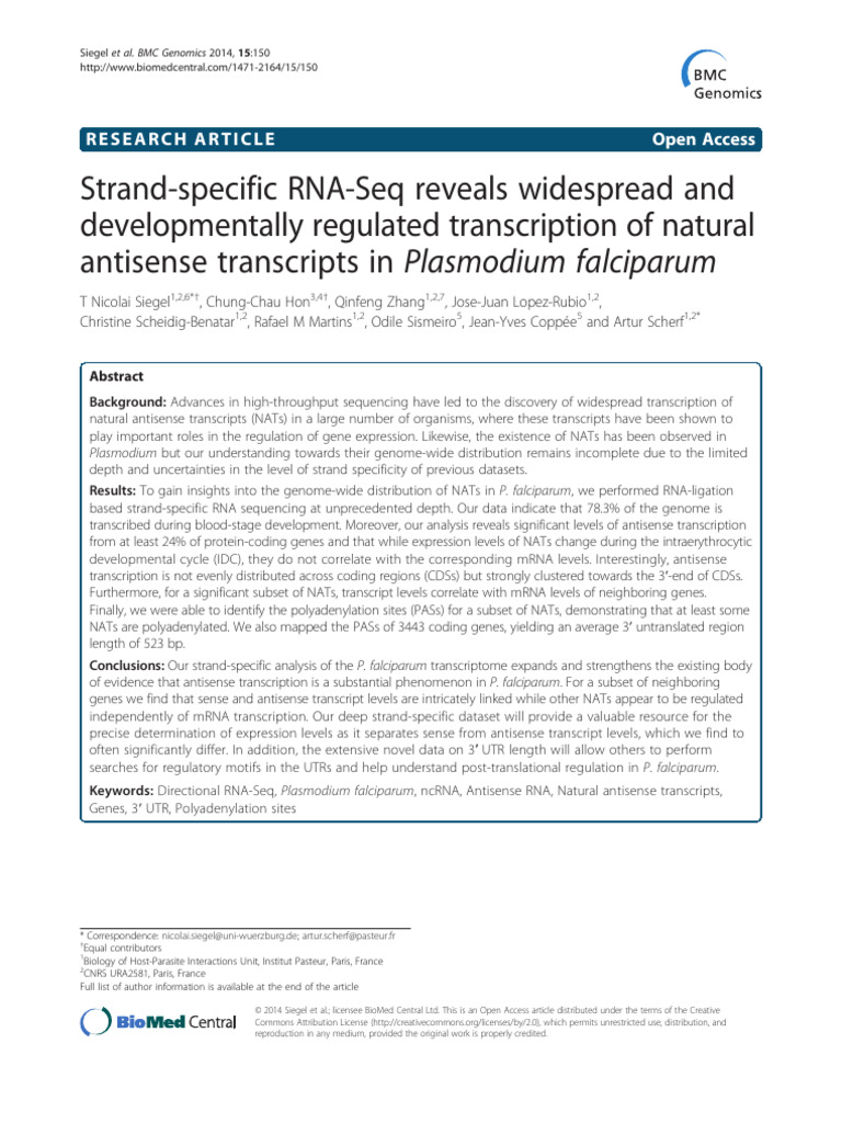 Strand-Specific RNA-Seq Reveals Widespread and Developmentally ...