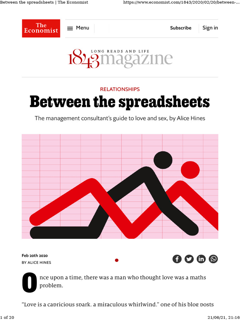 Between The Spreadsheets The Economist | PDF | Polyamory | Romance (Love)