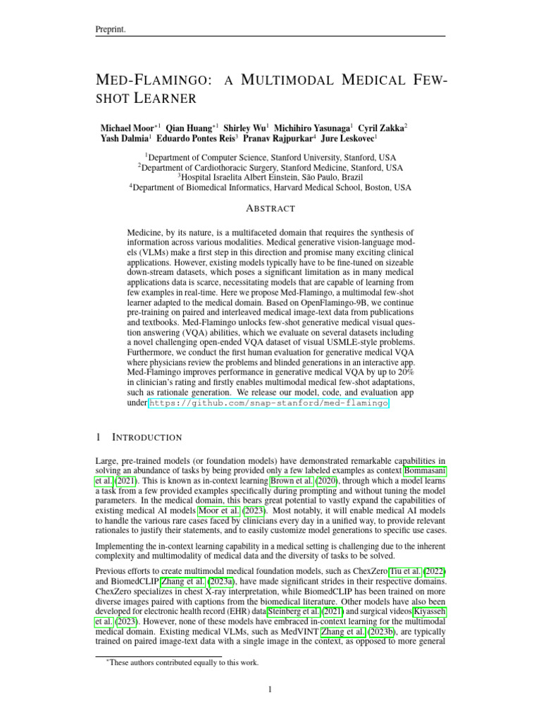 Med-Flamingo - A Multimodal Medical Few-Shot Learner | PDF | Medicine ...