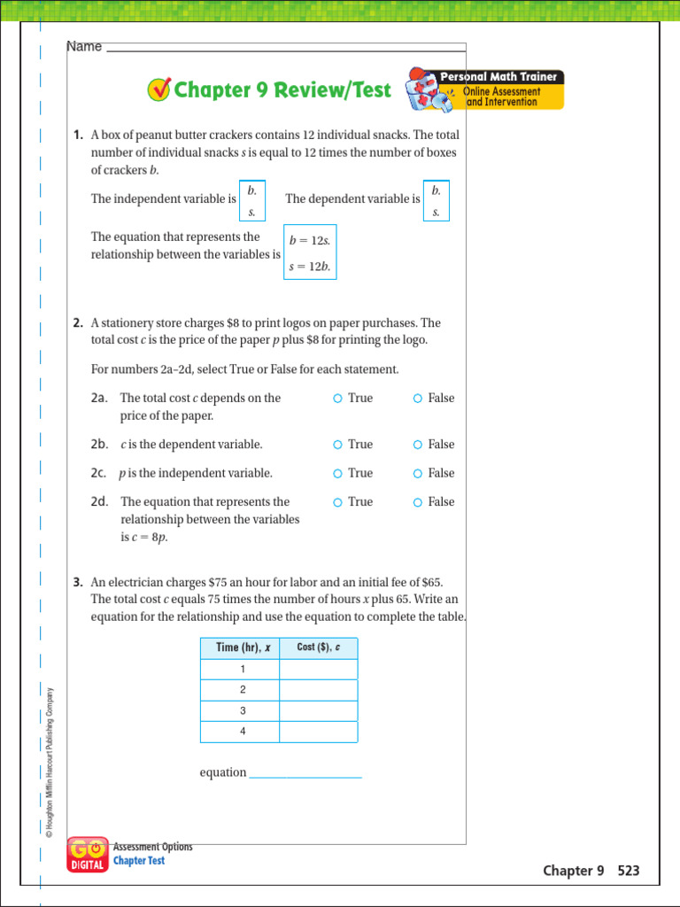 Chapter 9 Test | PDF