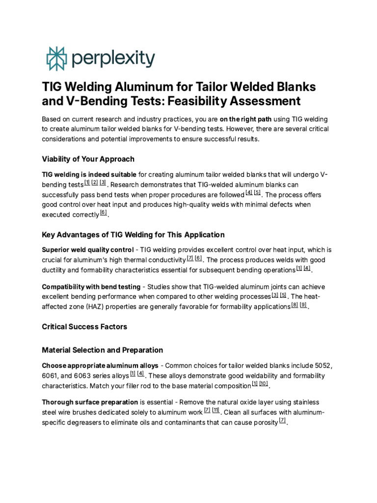 TIG Welding Aluminum For Tailor Welded Blanks | PDF | Welding ...