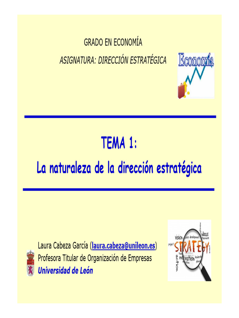 Tema 1. La Naturaleza Direccion Estrategica 16-17 | PDF | Gestión ...
