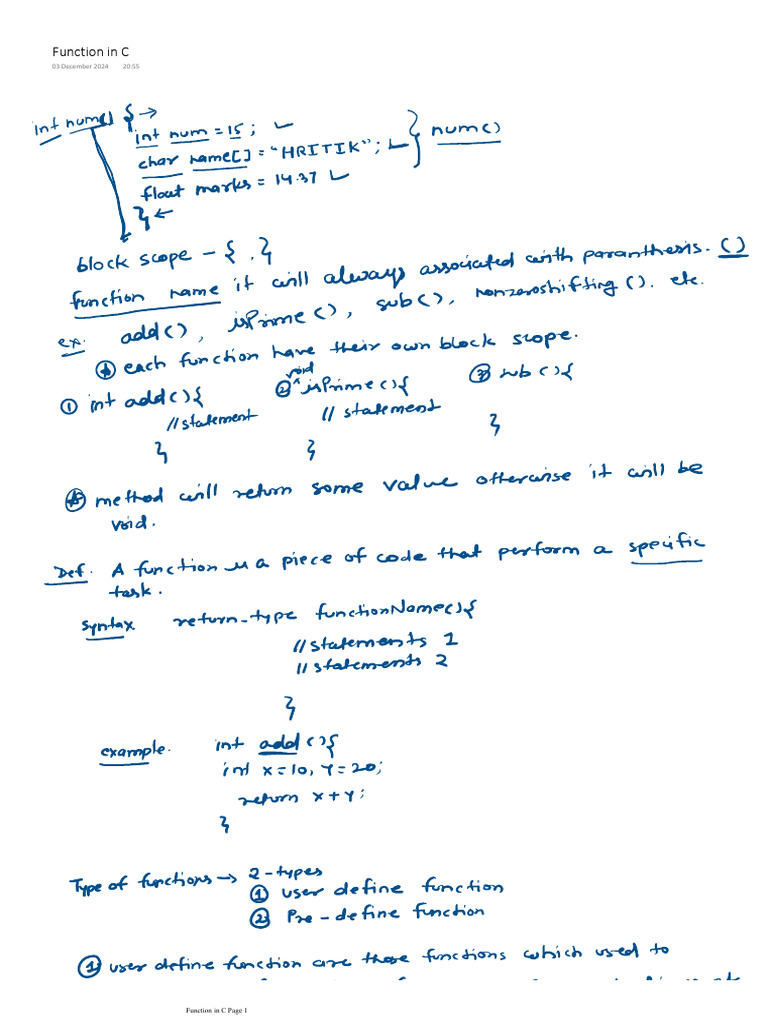 Understanding Functions in C Programming | PDF