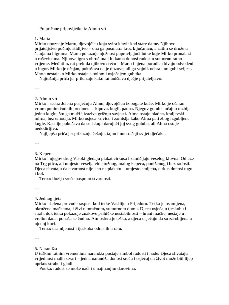 Almin Vrt-Analiza 4 | PDF