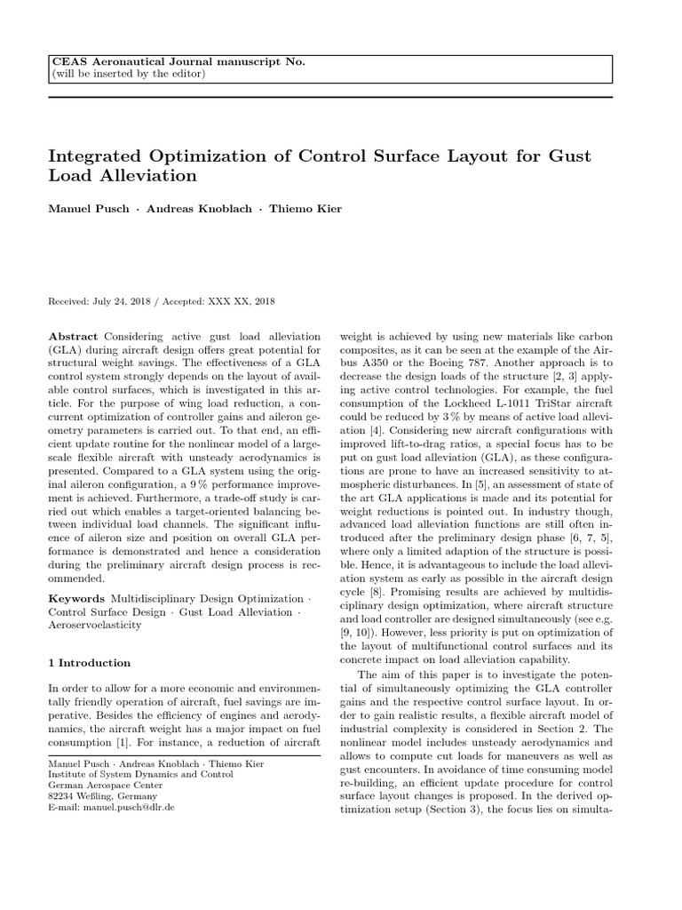 Integrated Optimization of Control Surface Layout | PDF | Mathematical ...