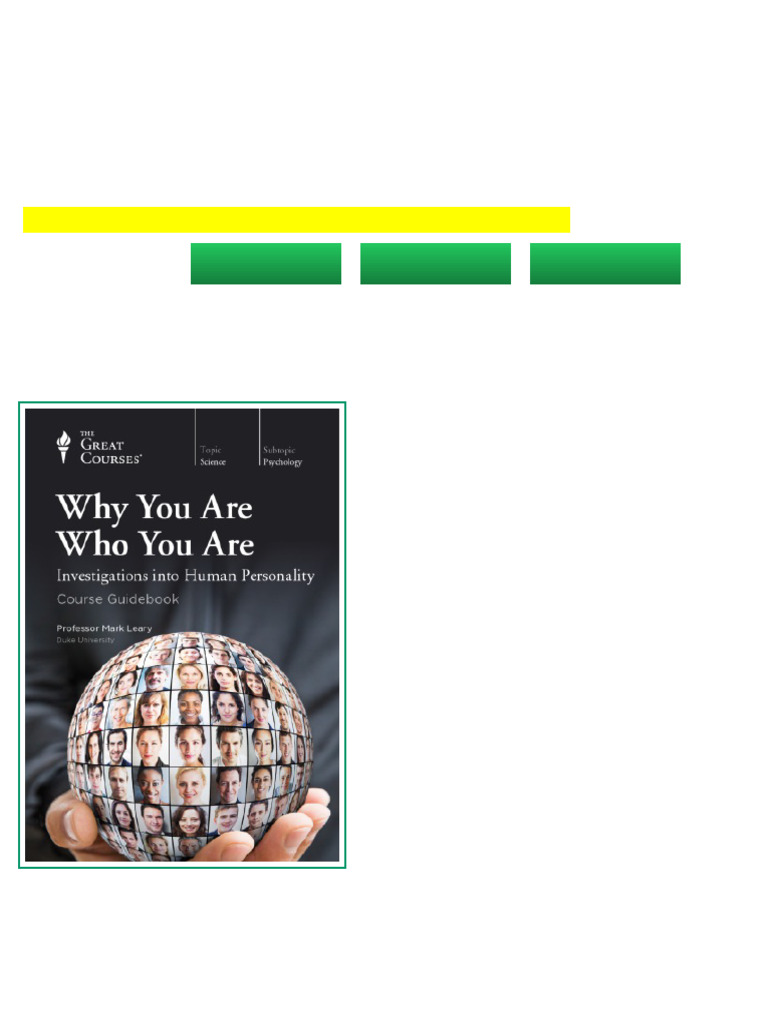 (Ebook) Why You Are Who You Are: Investigations Into Human Personality ...