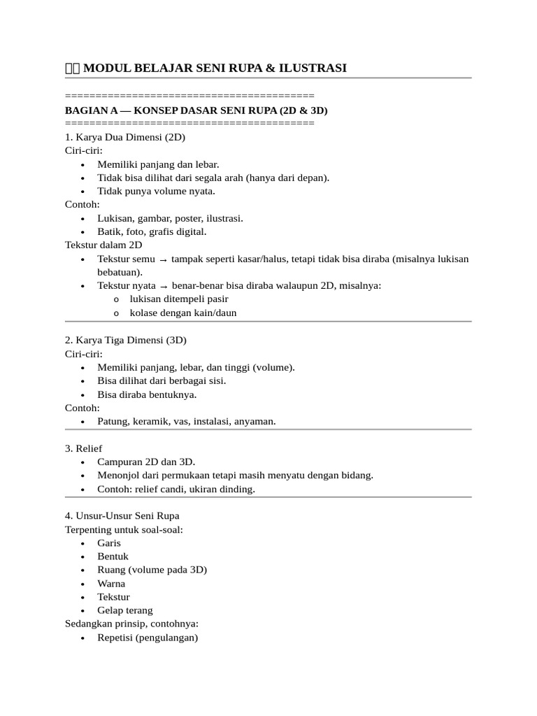 Modul Seni Rupa: 2D, 3D, dan Desain | PDF