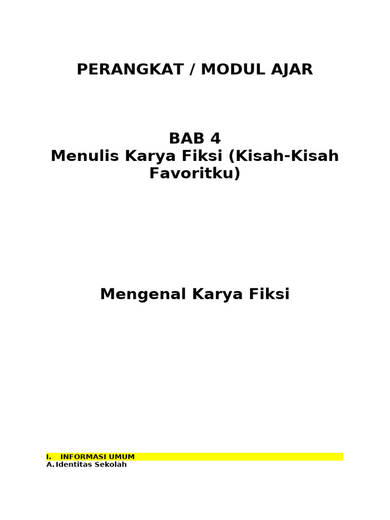 Menulis Karya Fiksi untuk Kelas VIII | PDF