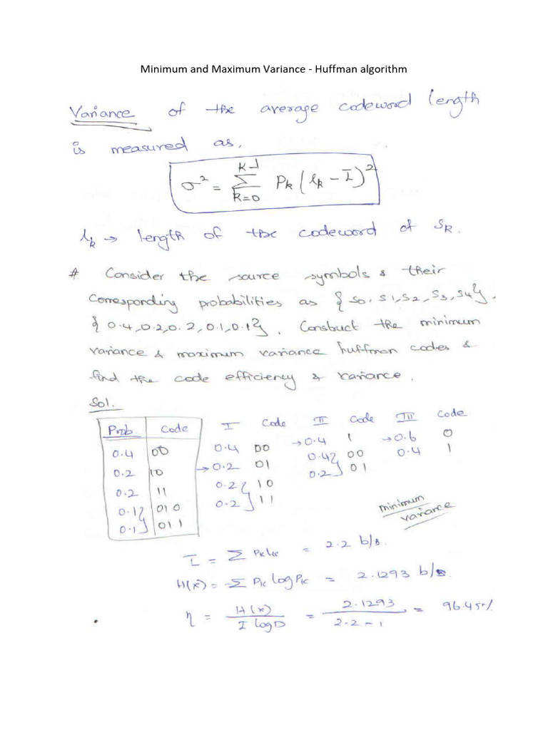18-Binary and Non-binary Huffman Code-03!02!2025 | PDF
