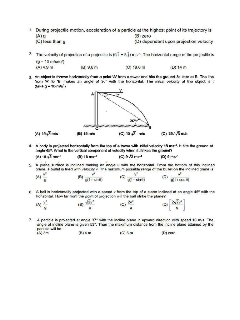 Physics Velocity and Motion Problems | PDF