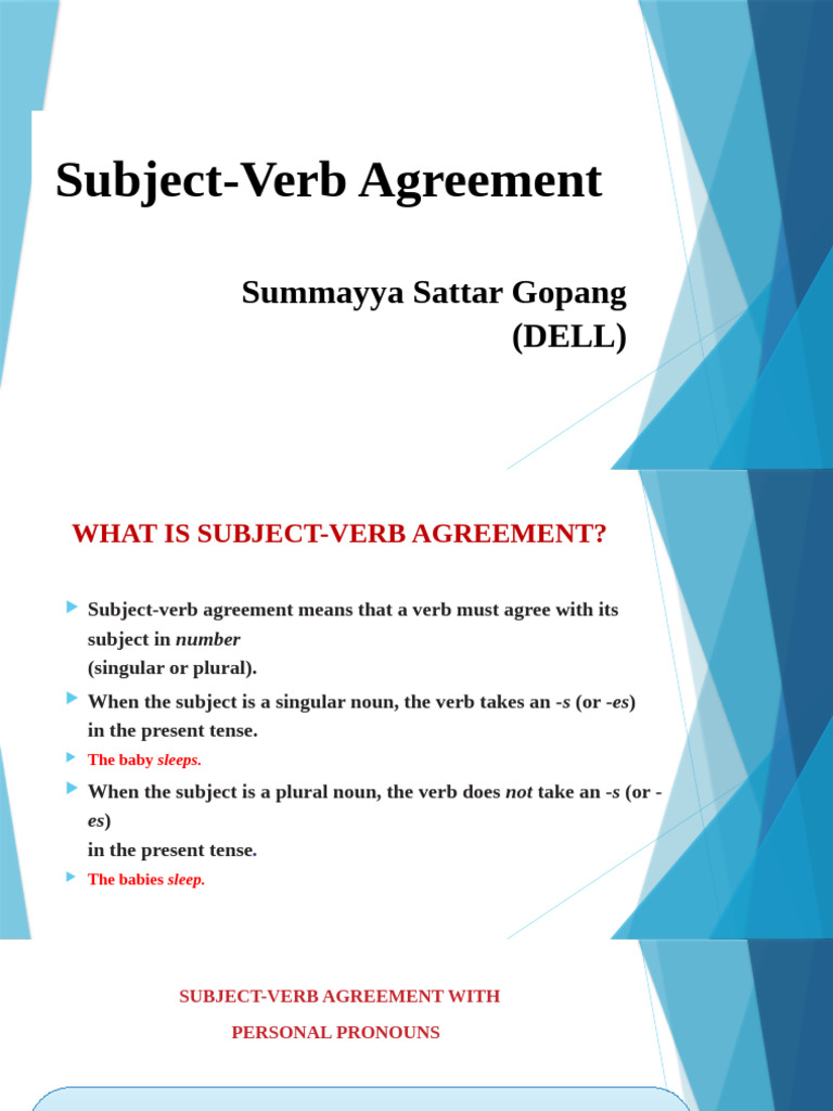 Subject Verb Agreement | PDF | Grammatical Number | Verb