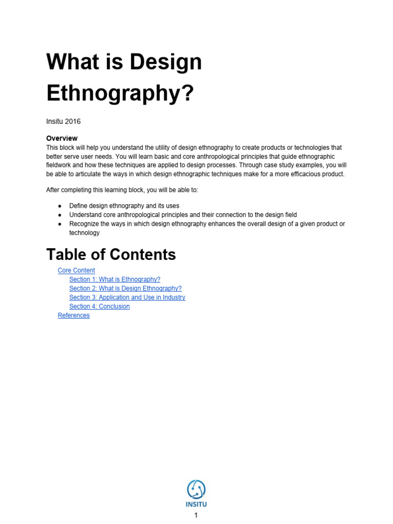 What Is Design Ethnography | PDF | Ethnography | Anthropology