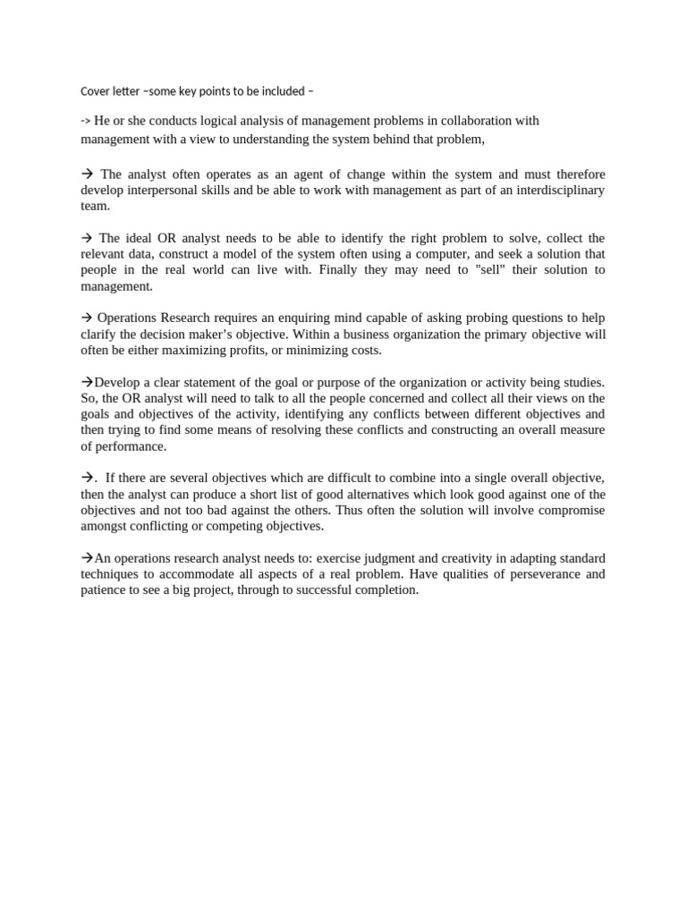 Cover Letter - Some Key Points To Be Included | PDF