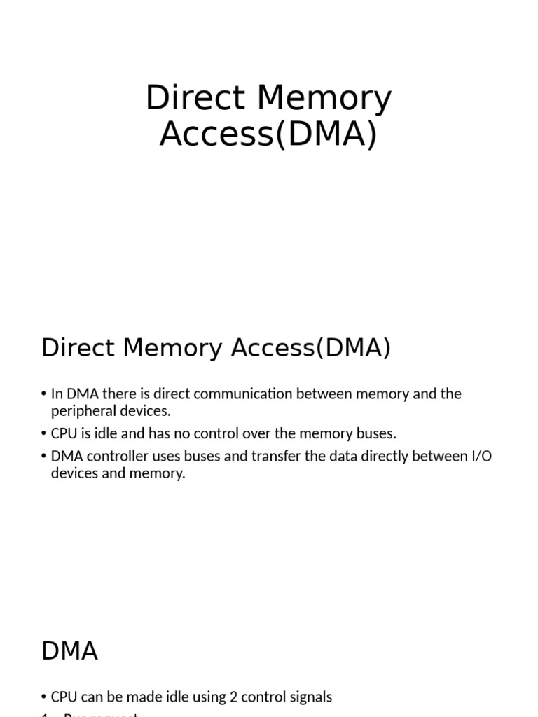 Understanding Direct Memory Access (DMA) | PDF | Electronics | Central ...