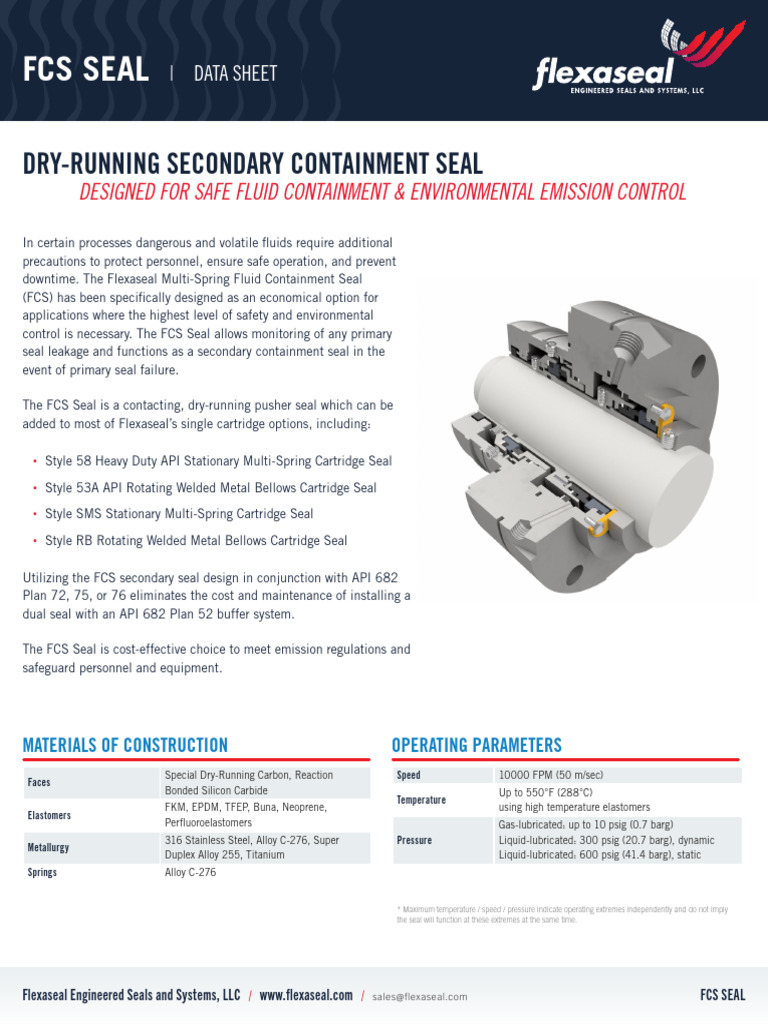 FCS Dry-Running Containment Seal Data | PDF | Welding | Construction