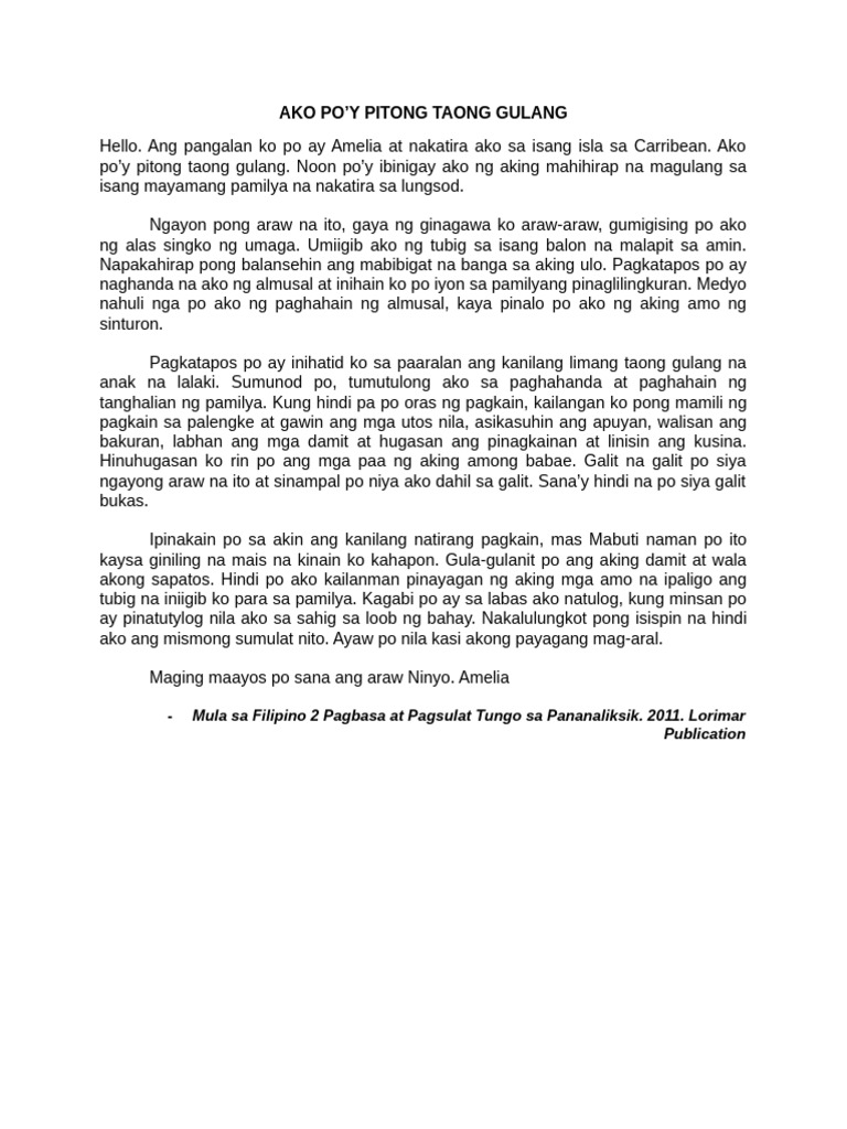 Ako Po'y Pitong Taong Gulang | PDF