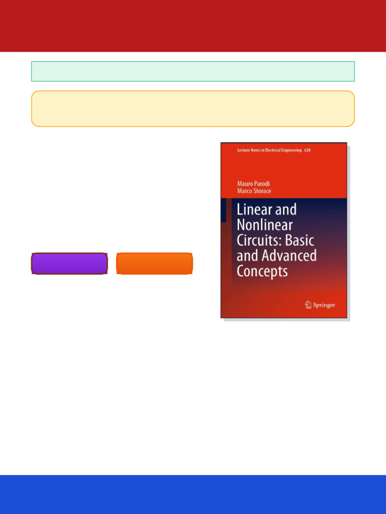 Linear and Nonlinear Circuits Basic and Advanced Concepts Mauro Parodi Ebook Complete Download ...